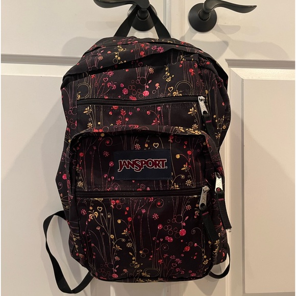 Jan sport | Bags | Jansport Black Pink Yellow Floral Backpack Xl | Poshmark